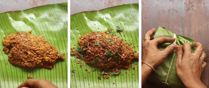Meen pollichathu recipe | Fish Pollichathu Kerala style Jinoo's Kitchen