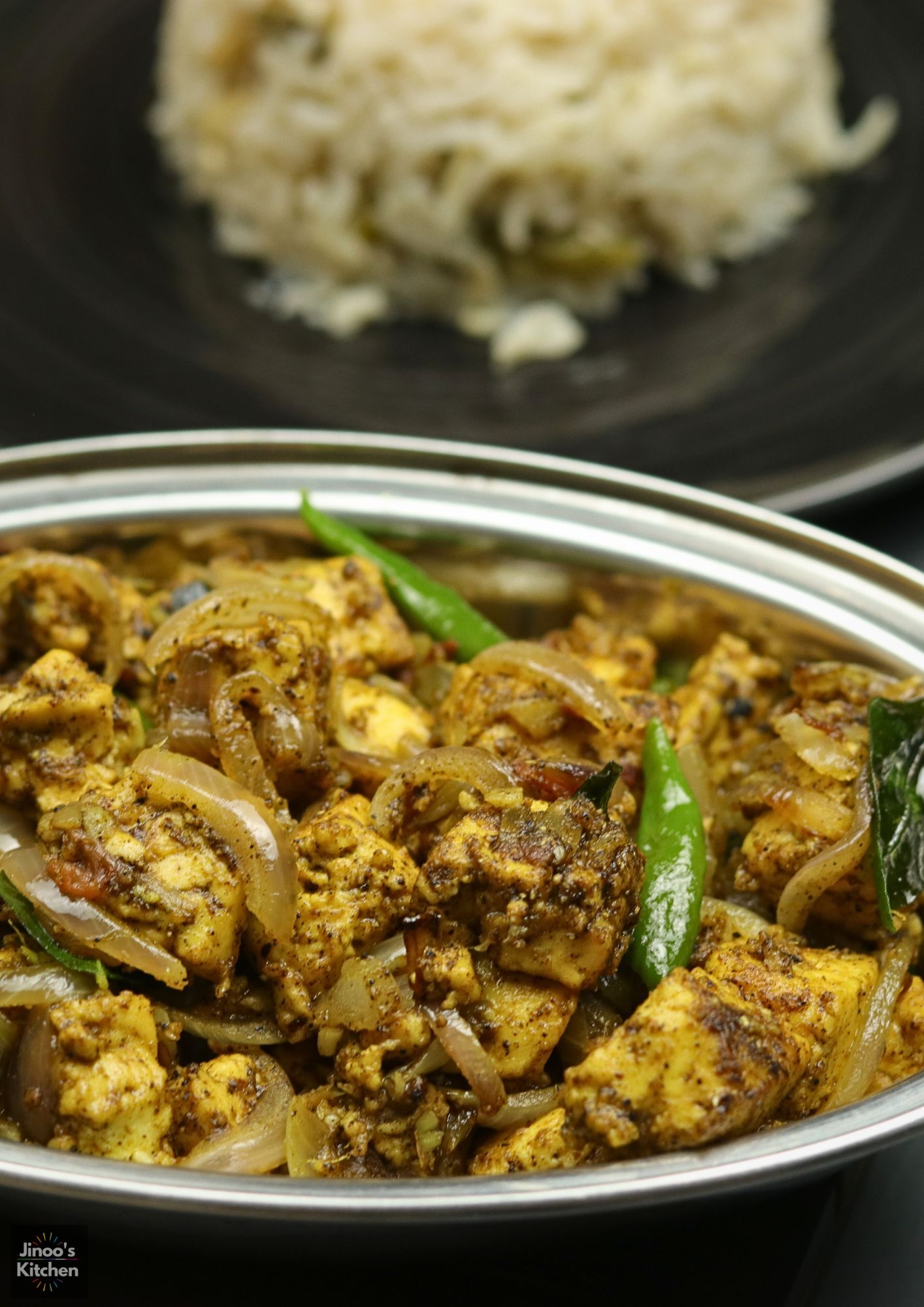 Paneer Pepper Varattiyathu | Paneer Pepper Fry Kerala Style Jinoo's Kitchen